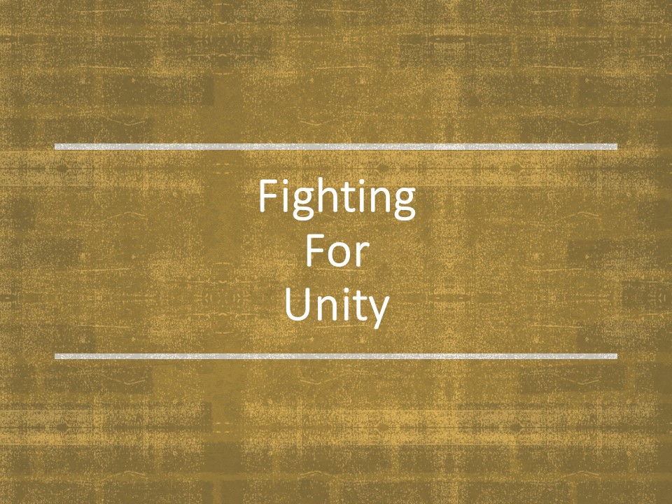 Fighting For Unity - mikepackerblog.com